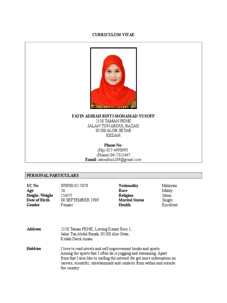 Resume Fatin | PDF | Malaysia