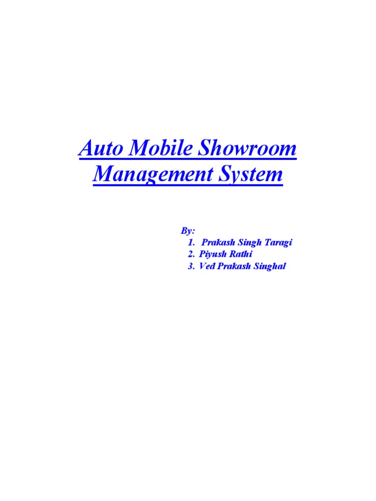18.project Automobilexcv XCV Showroom Managemnet System | PDF ...