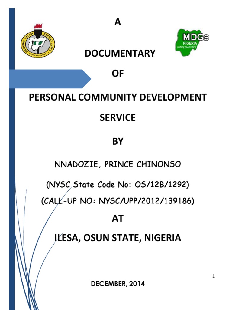 NYSC Community Development Projects Report | PDF | Cannabis (Drug ...