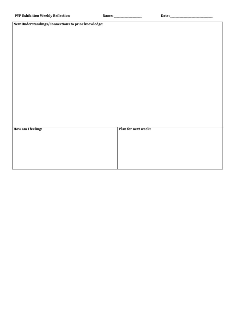 PYP Exhibition Reflection | PDF