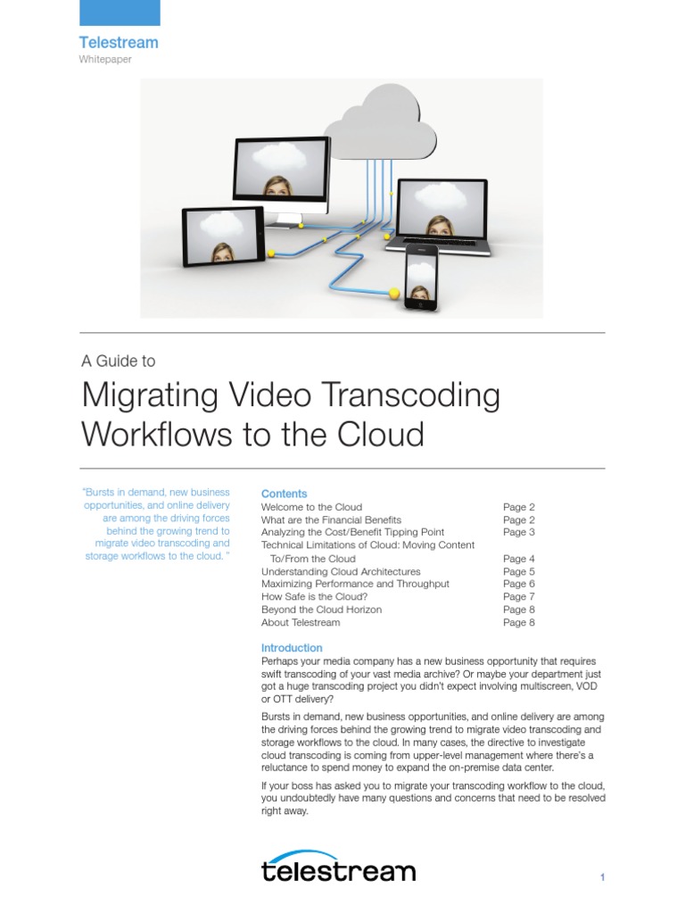 Cloud Transcoding Benefits Pdf Cloud Computing Digital Technology