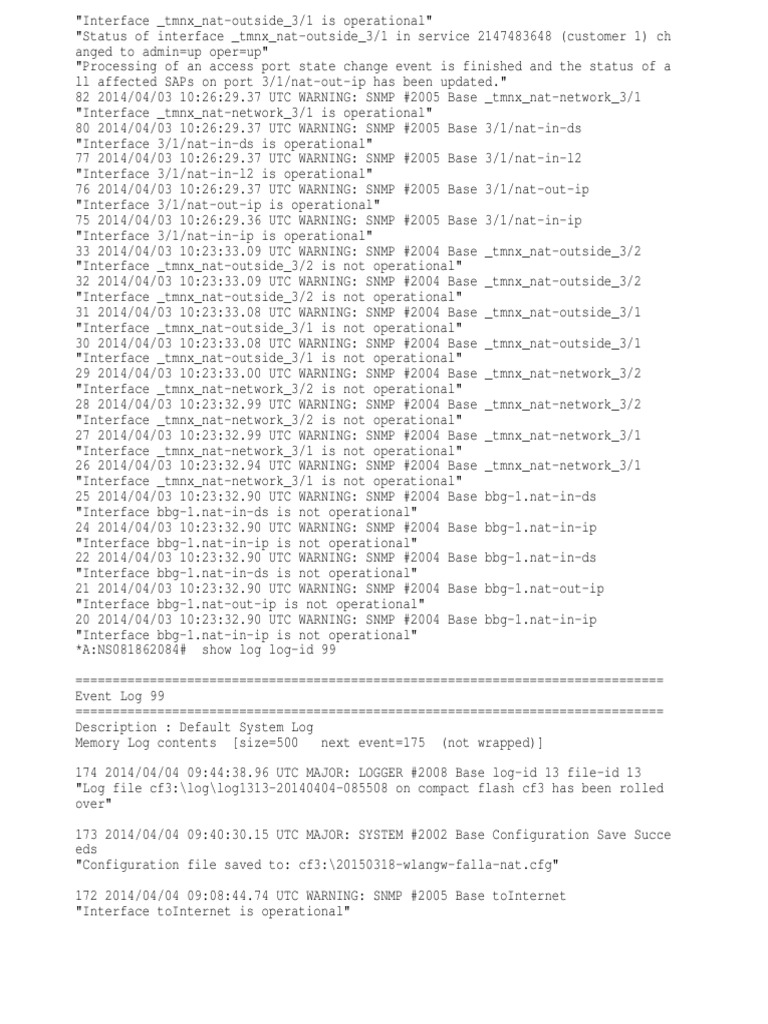Log 99 y 100 | PDF | Command Line Interface | Multiprotocol Label Switching