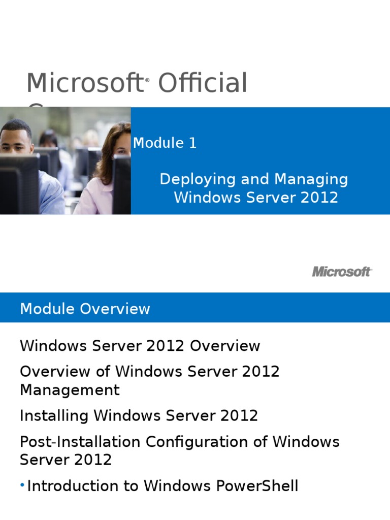 Windows Server 2012 - Deploying and Managing | PDF | Server (Computing) | Microsoft Windows