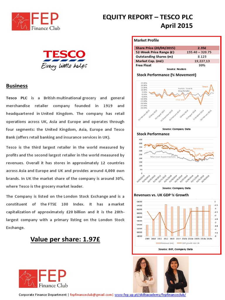 Equity Valuation Report - TESCO | PDF | Tesco | Stock Valuation