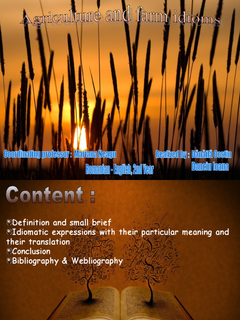 Agriculture and Farm Idioms | PDF | Idiom | Languages