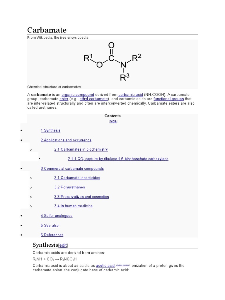 Carbamate: Synthesis | PDF | Chemical Compounds | Organic Compounds