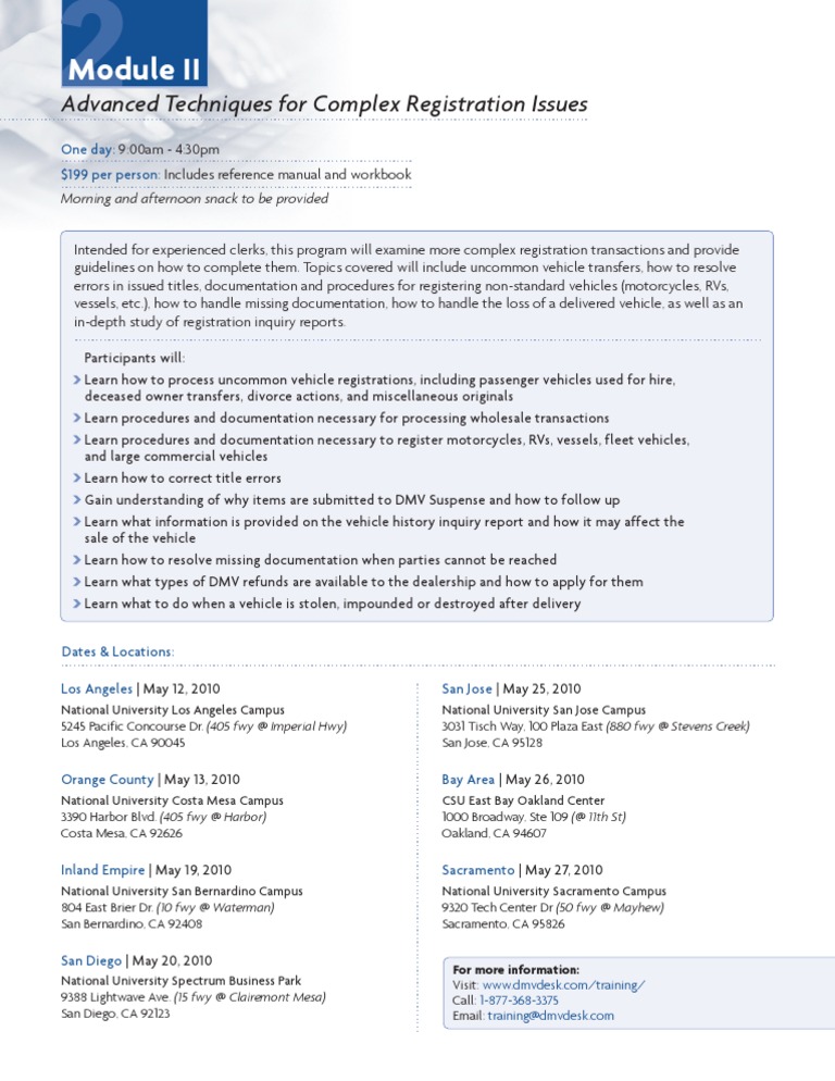 Advanced DMV Registration Training | PDF | Business