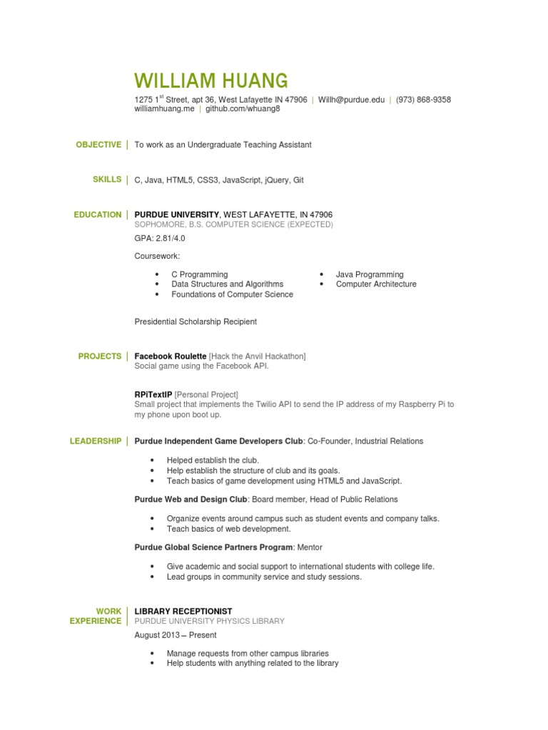 UTA Application Guide for Purdue CS | PDF