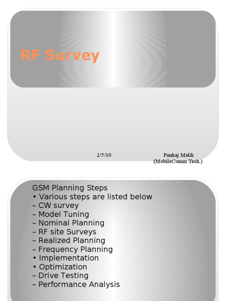 RF Survey Guidelines | PDF | Global Positioning System | Surveying
