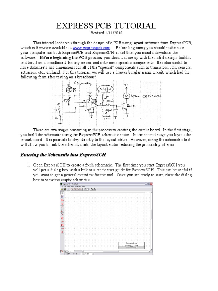 Express PCB Tutorial: Entering The Schematic Into Expresssch | PDF ...