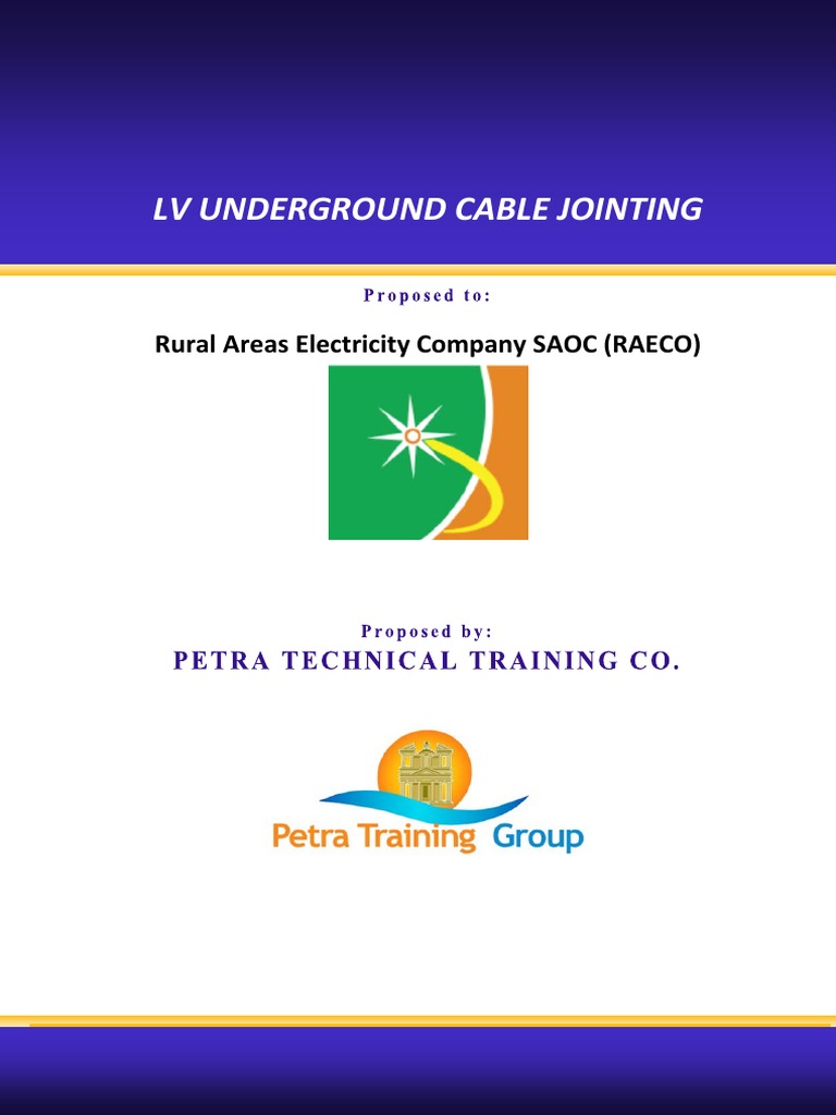 A Comprehensive Proposal for an LV Underground Cable Jointing Training ...