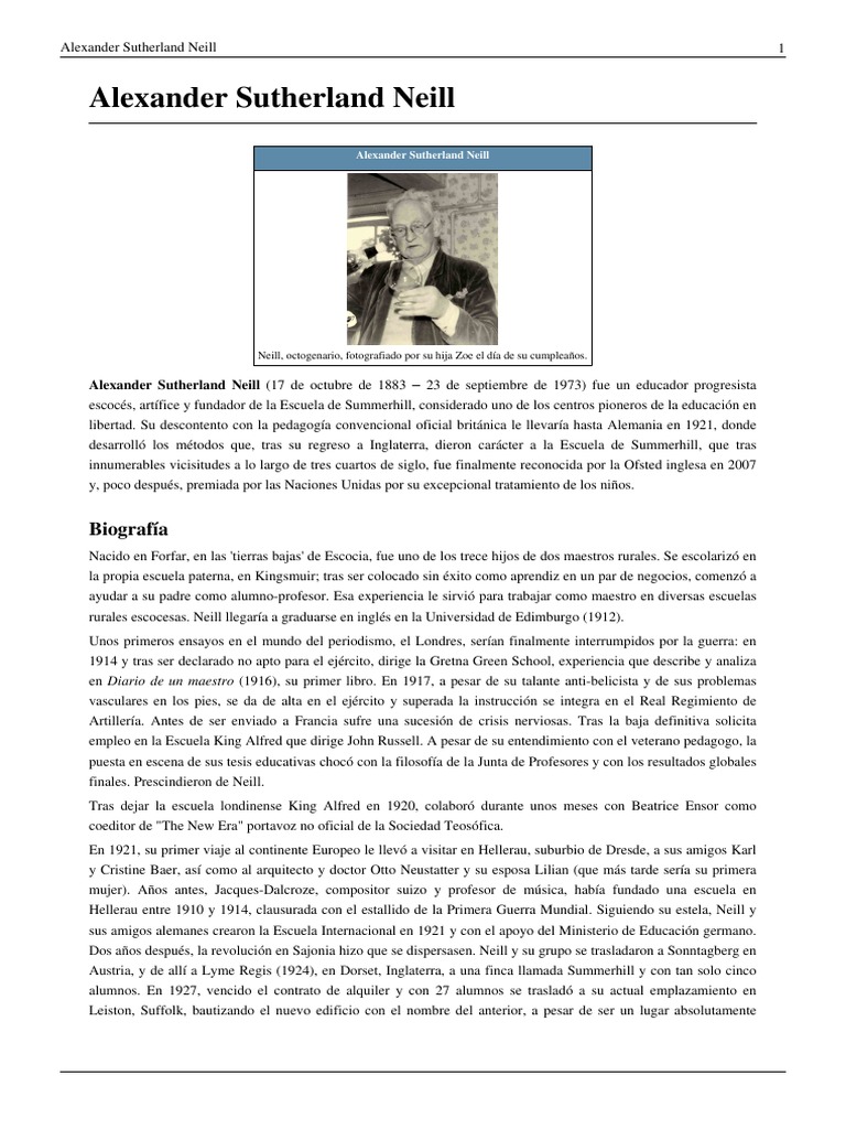 Alexander Sutherland Neill | PDF | Escuelas | Personas