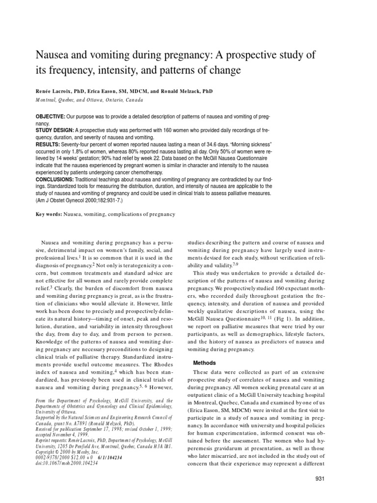 Morning Sickness | PDF | Nausea | Miscarriage
