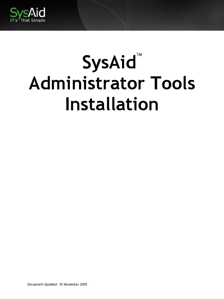 SysAid Admin Tools Installation Guide | PDF | Windows 2000 | Microsoft ...
