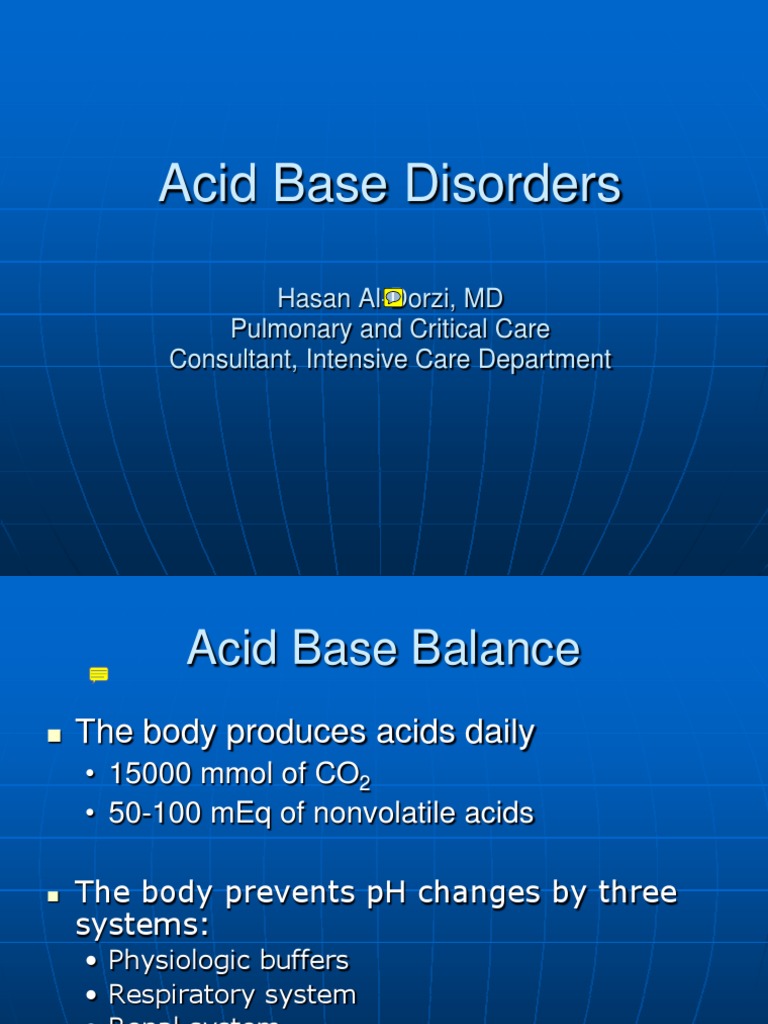 Understanding Acid-Base Disorders | PDF | Bicarbonate | Intensive Care Medicine