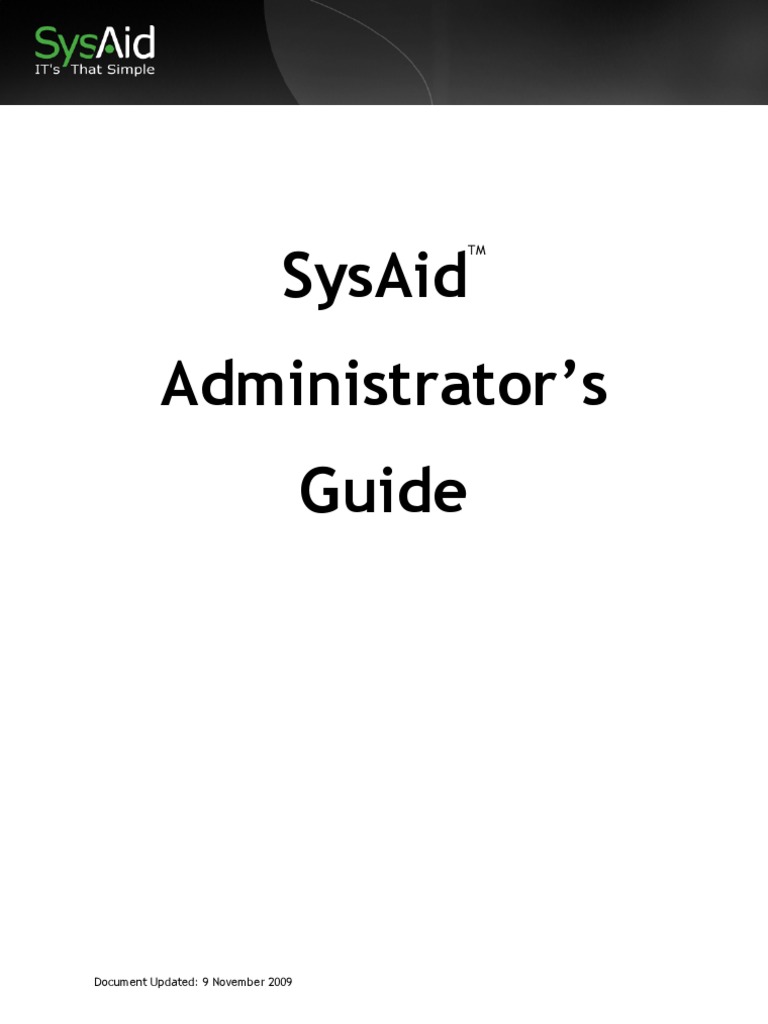 Sysaid Administrators Guide | PDF