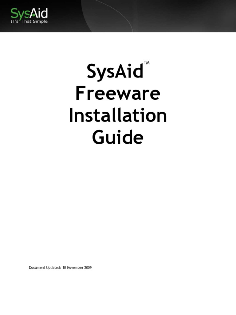 Freeware Installation Sysaid | PDF | Installation (Computer Programs) | Port (Computer Networking)