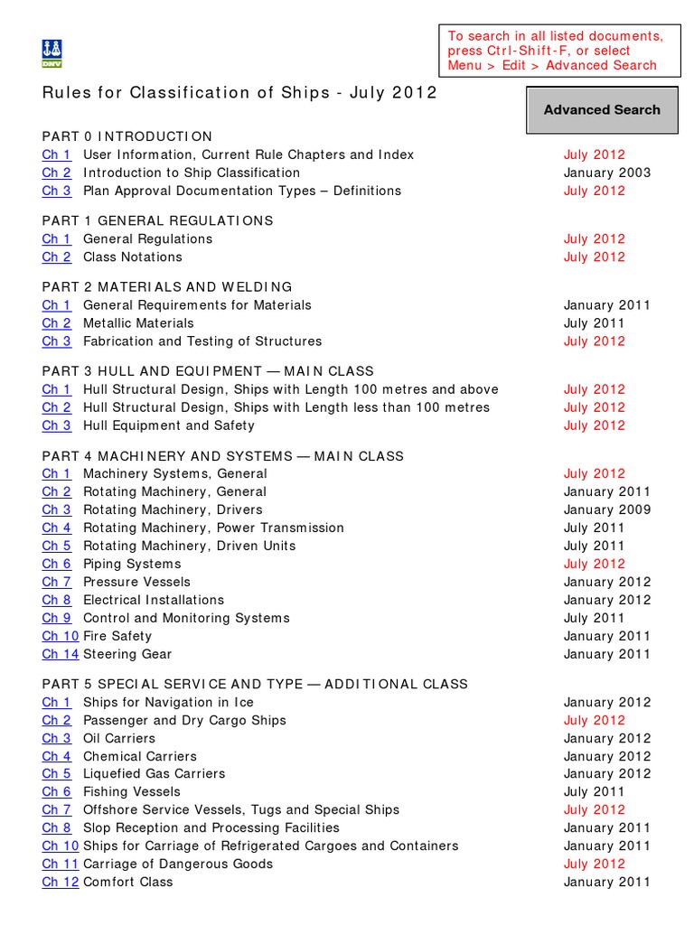 Rules For Classification of Ships - July 2012: Part 0 Introduction ...