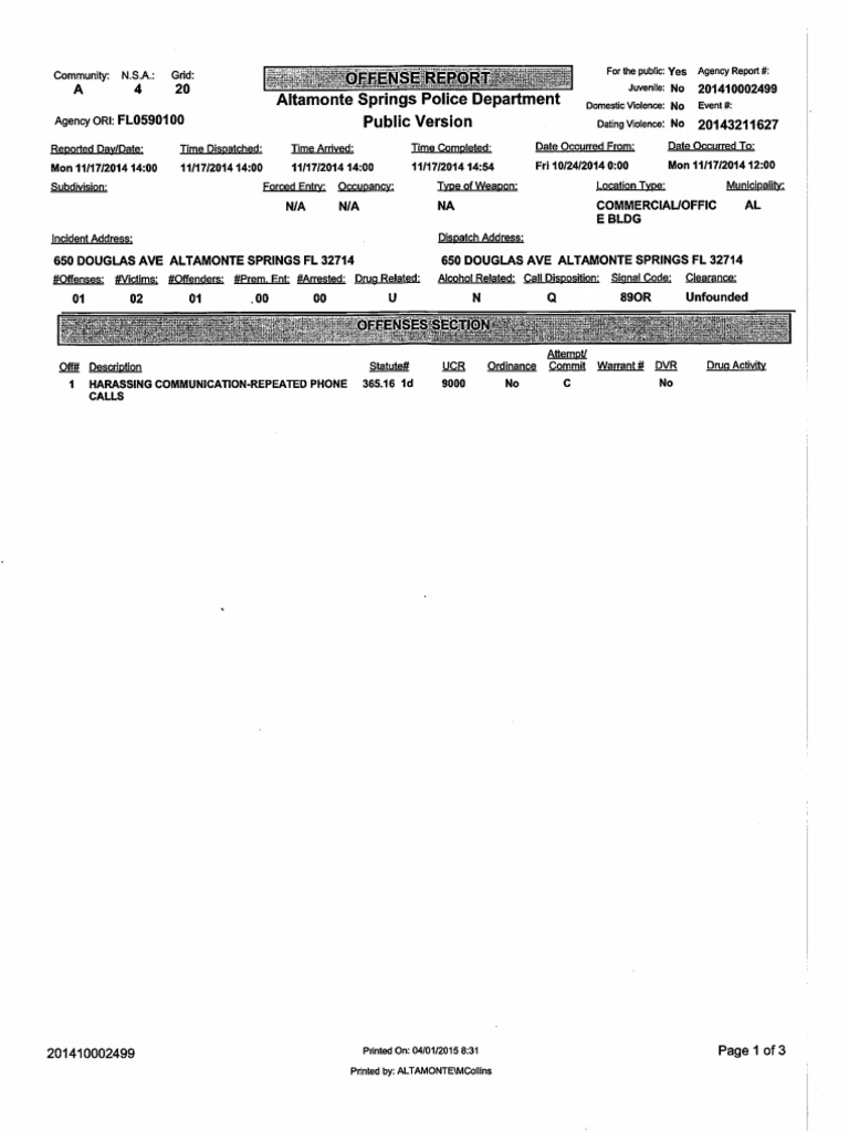 Police Report | PDF