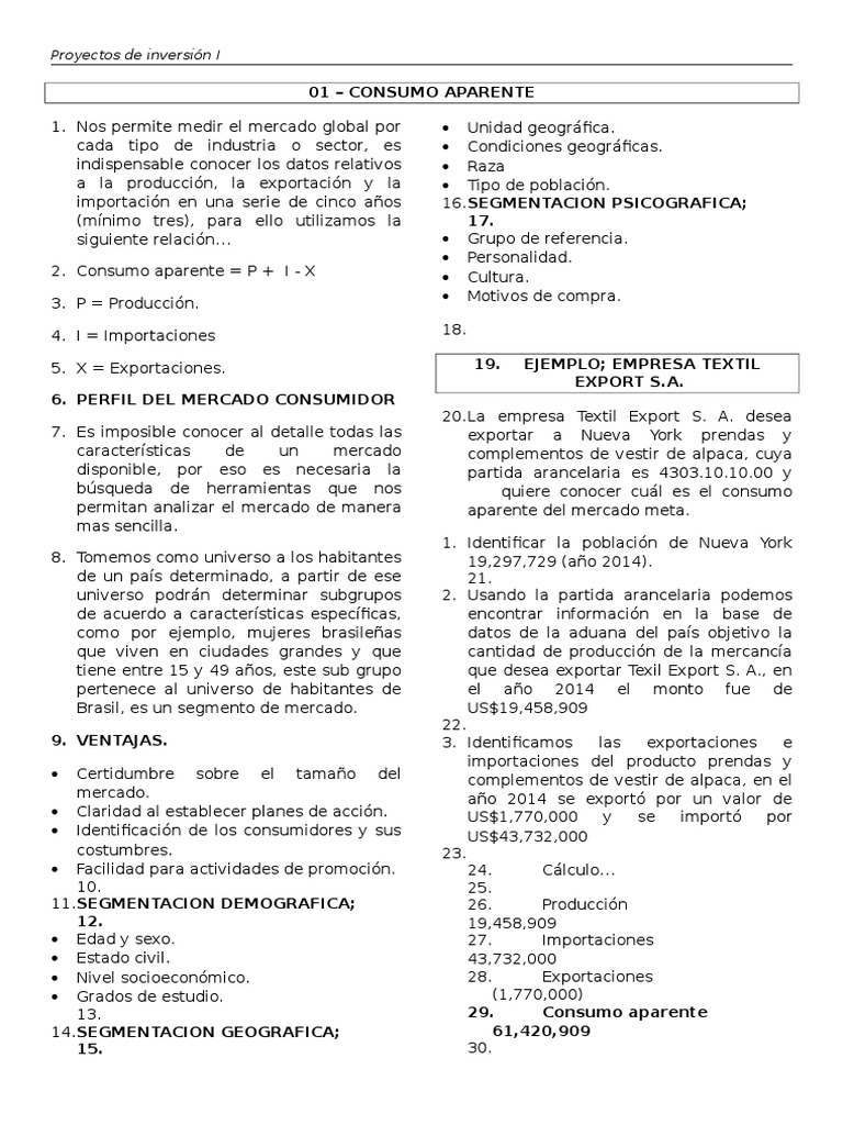 Consumo Aparente | PDF | Exportaciones | Mercado (economía)