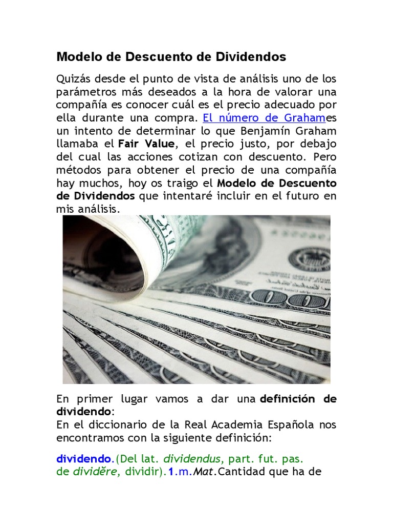 Modelo de Descuento de Dividendos | PDF | Compartir (Finanzas) | Finanzas (general)