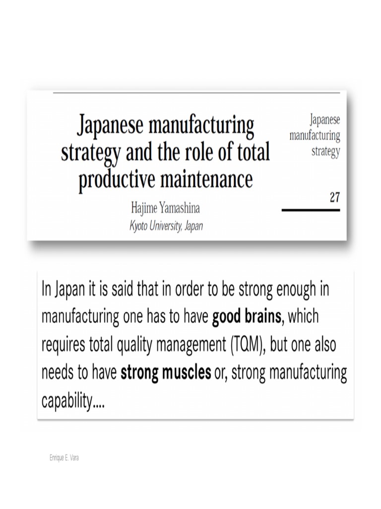 Japanese Manufacturing Strategy and The Role of Total Productive ...