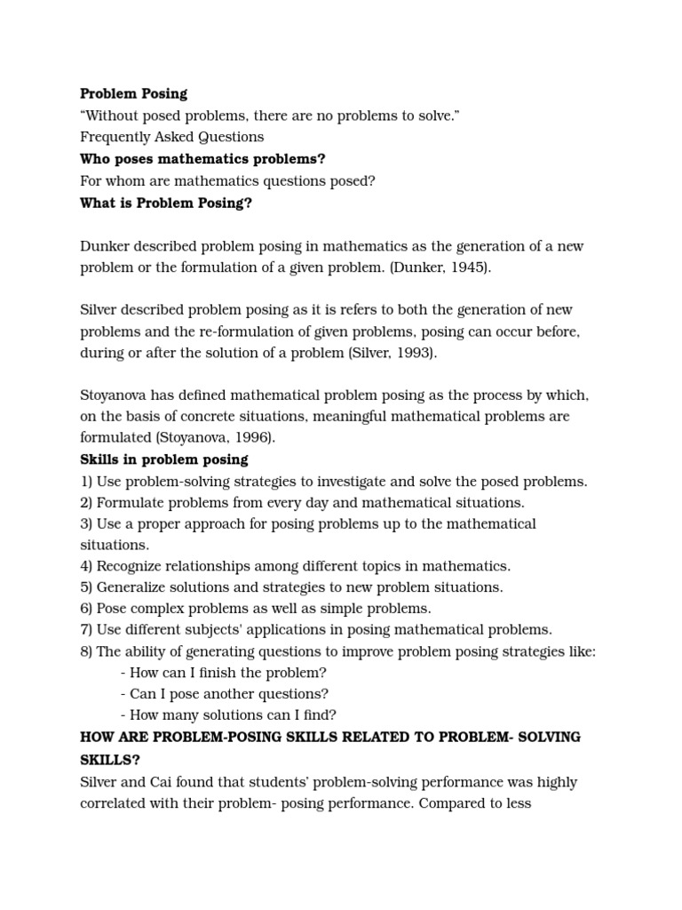 Problem Posing | PDF | Geometry | Teaching Mathematics