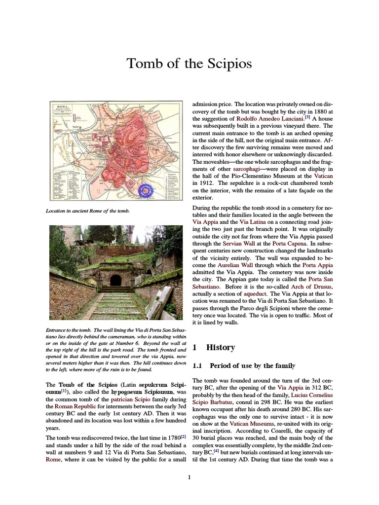 Tomb of The Scipios | PDF | Ancient Rome | Death