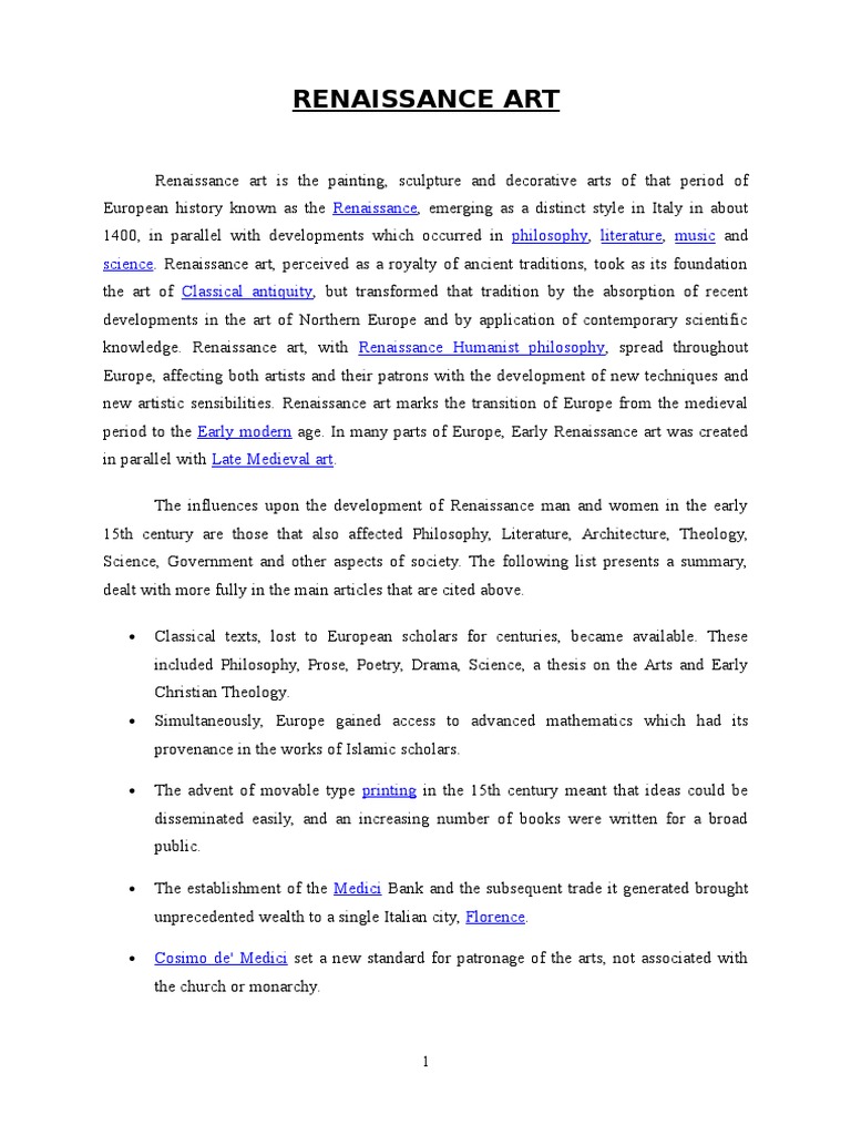 Renaissance Art | PDF | Renaissance Art | Renaissance