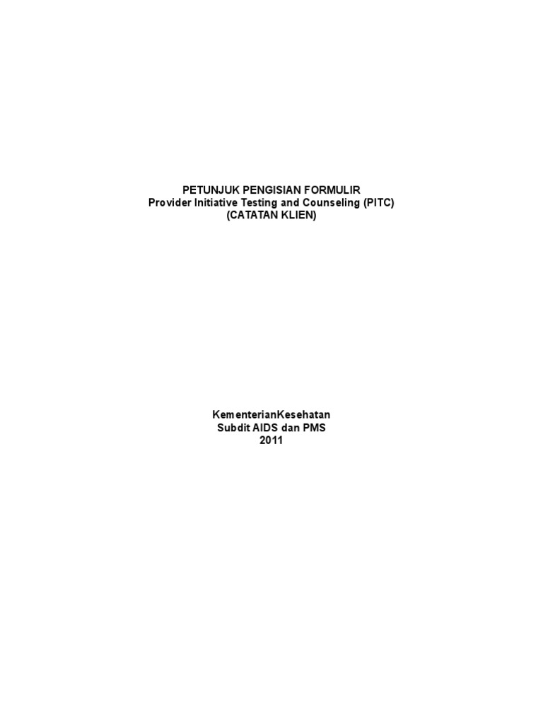 Petunjuk Pengisian Form Pitc | PDF