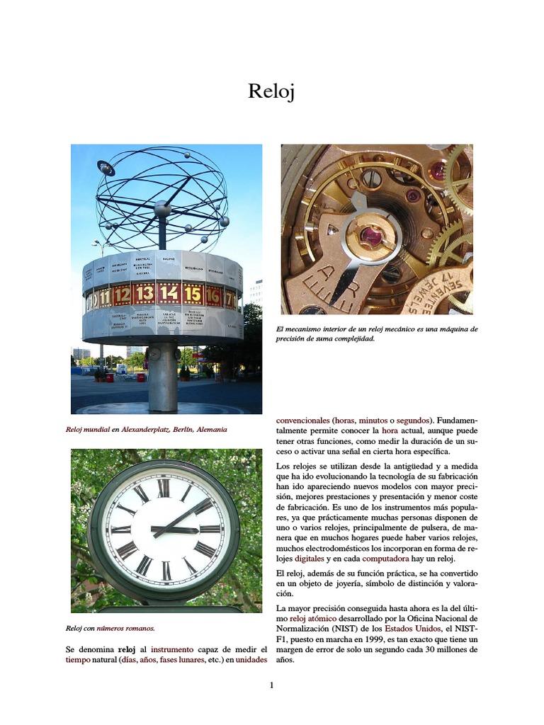 Historia y evolución del reloj | PDF | Reloj | Horología