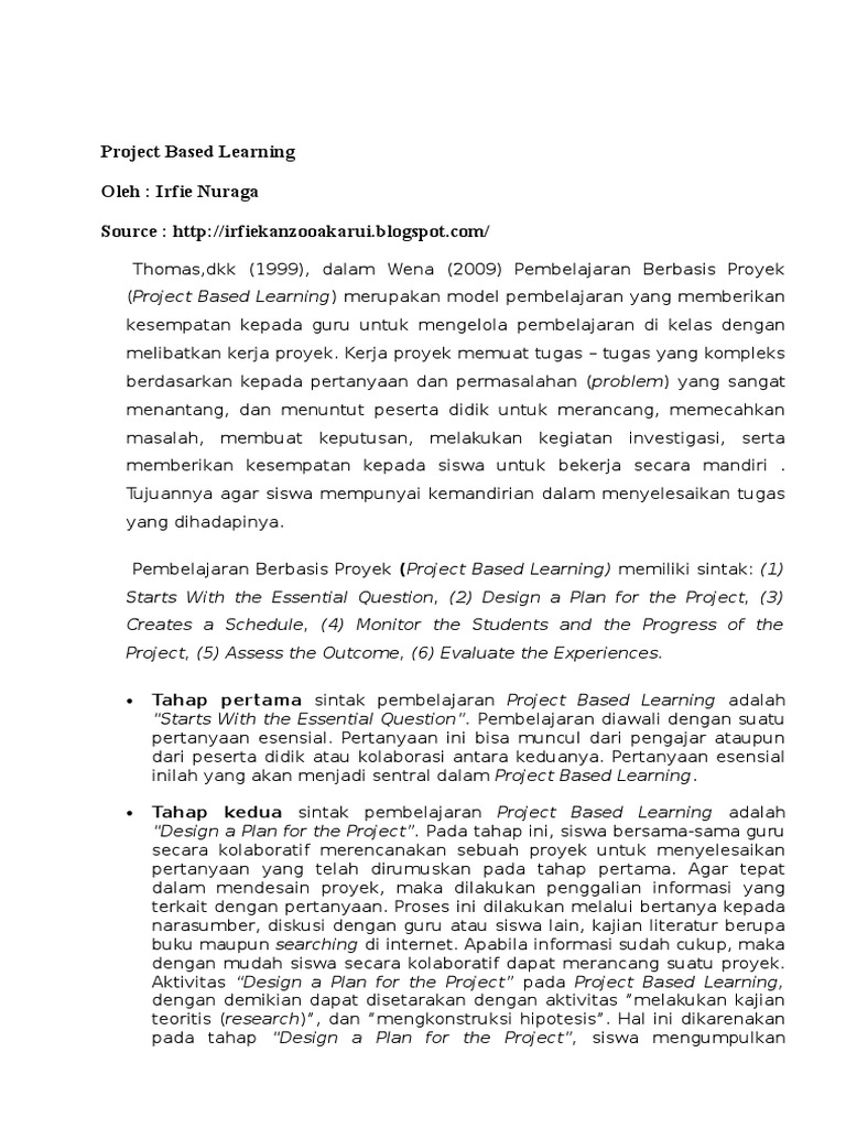 Sintaks Project Based Learning | PDF