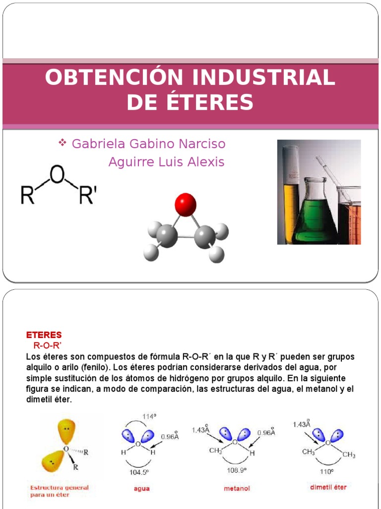 Obtención Industrial de Éteres | Éter | Alcohol