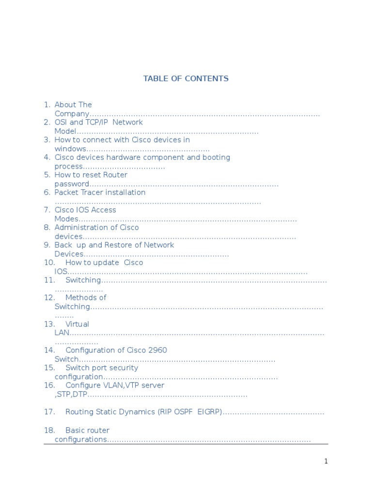 CCNA Project Report | PDF | Osi Model | Transmission Control Protocol