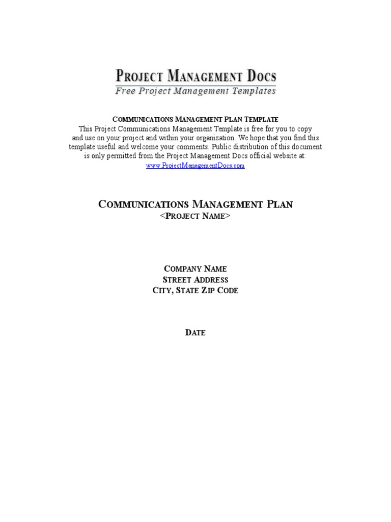Communications Management Plan Template | Download Free PDF | Share ...