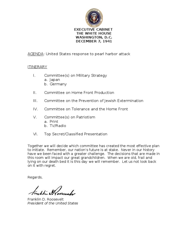 Cabinet Agenda | PDF | Military Strategy | Franklin D. Roosevelt