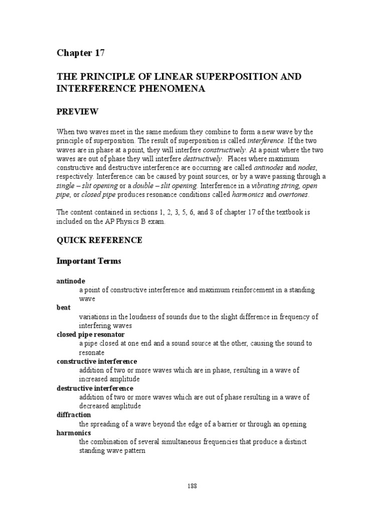 17 Superposition and Interference | PDF | Interference (Wave Propagation) | Waves