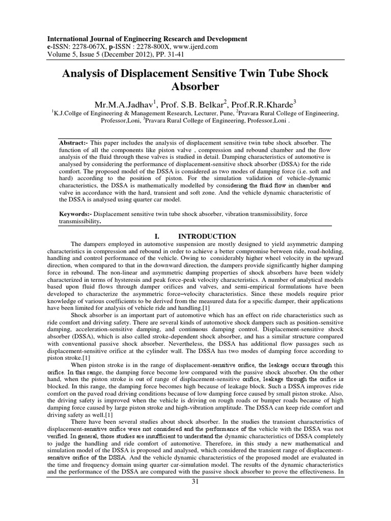 Position Sensitive Damper | PDF | Hysteresis | Force