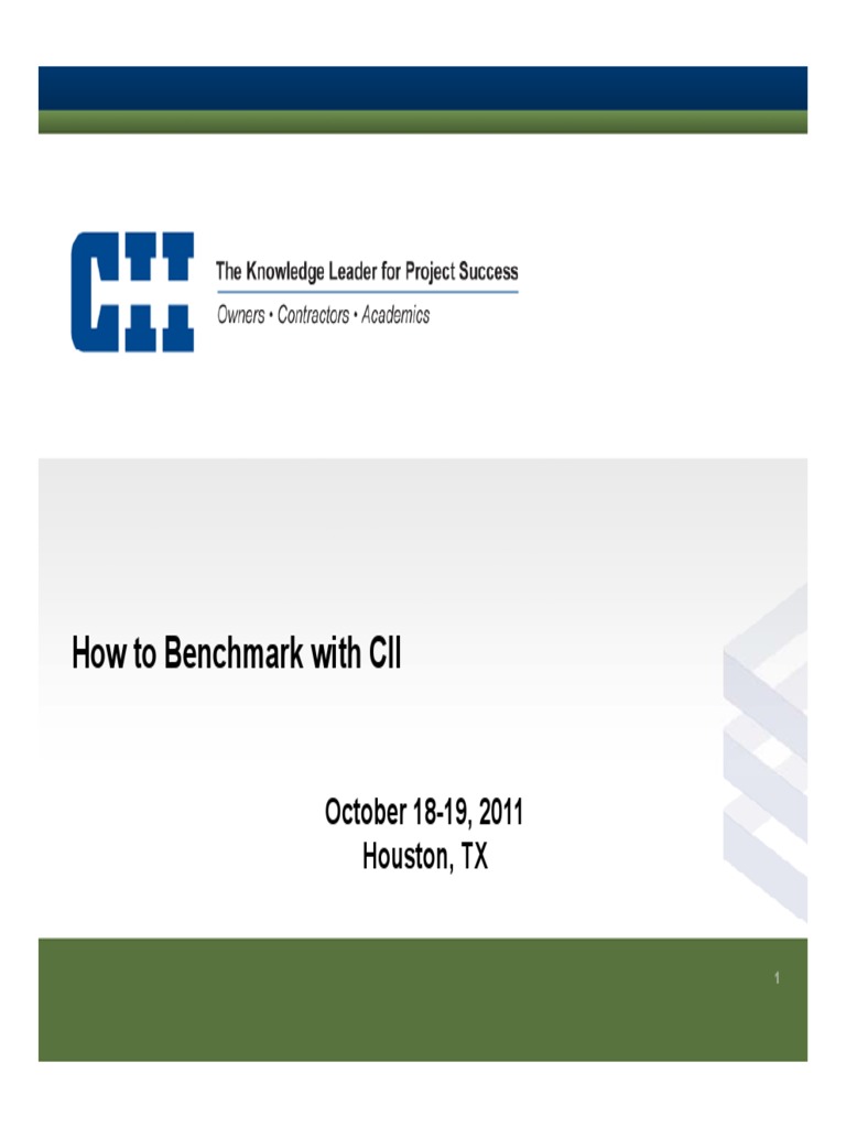 Benchmarking Construction Projects: An Overview of the Construction ...