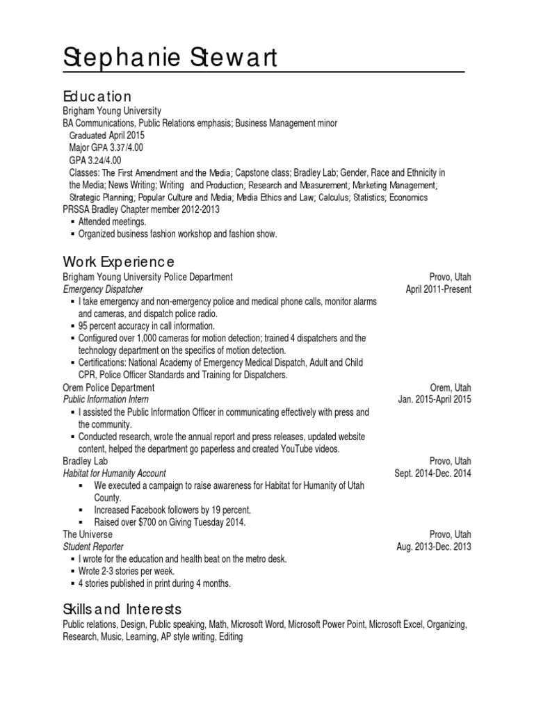 Stewart, Stephanie Resume | PDF