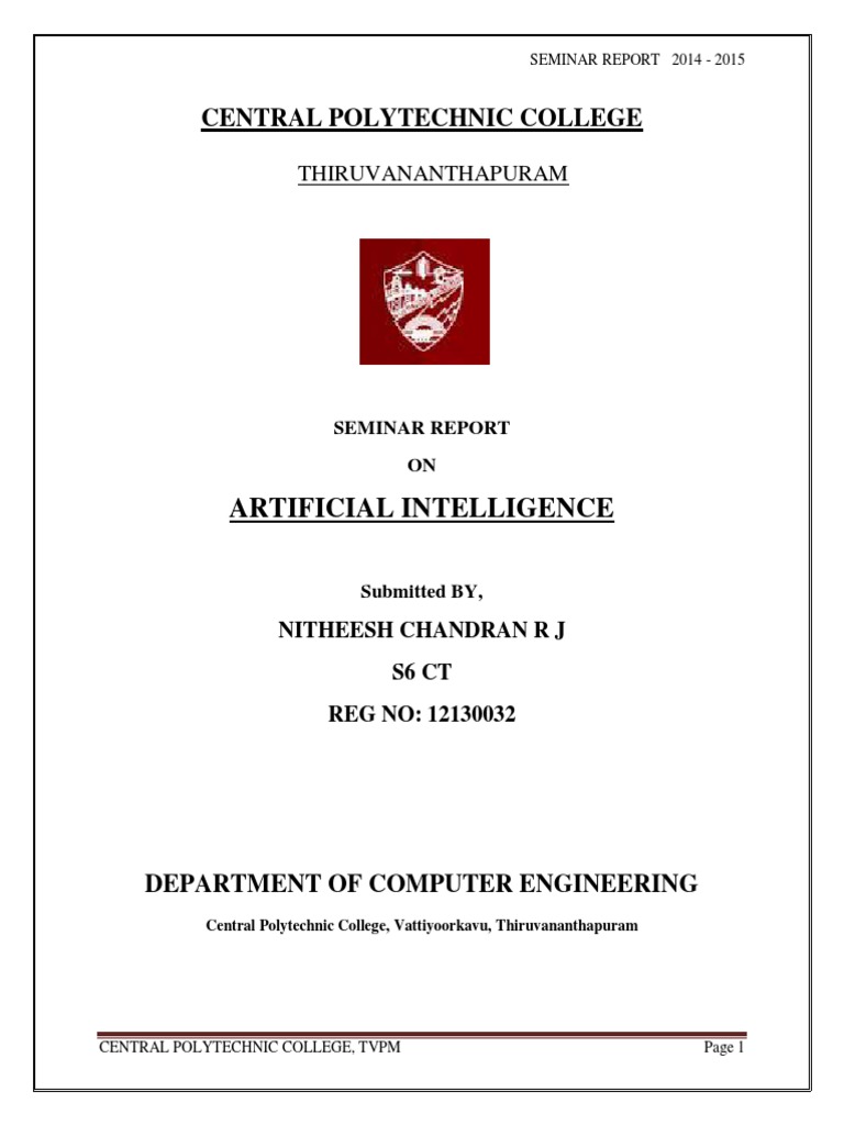 Seminar Report On Artificial Intelligence | Download Free PDF ...