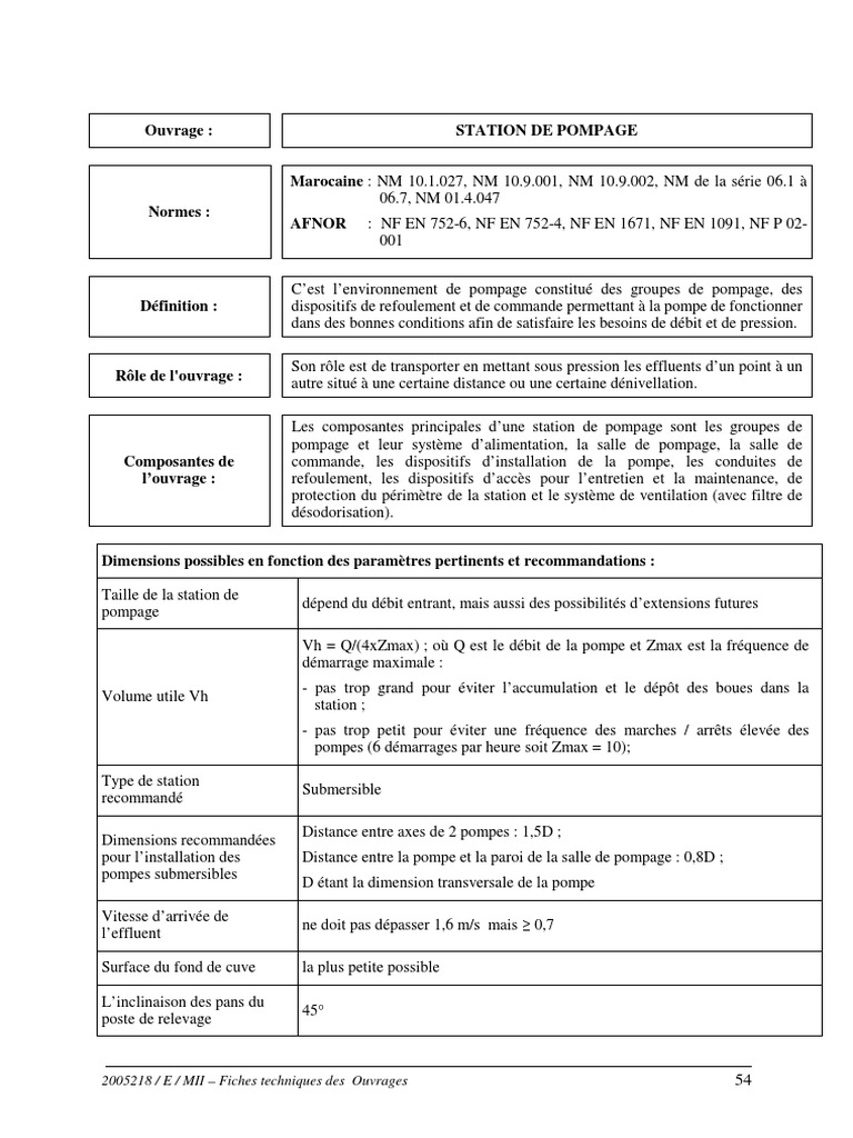 Stations De Pompage Pdf Pdf Pompe énergie Et Ressources