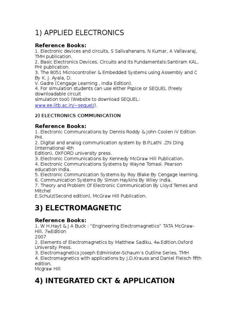 Refrence Books | Download Free PDF | Electronics | Electrical Circuits