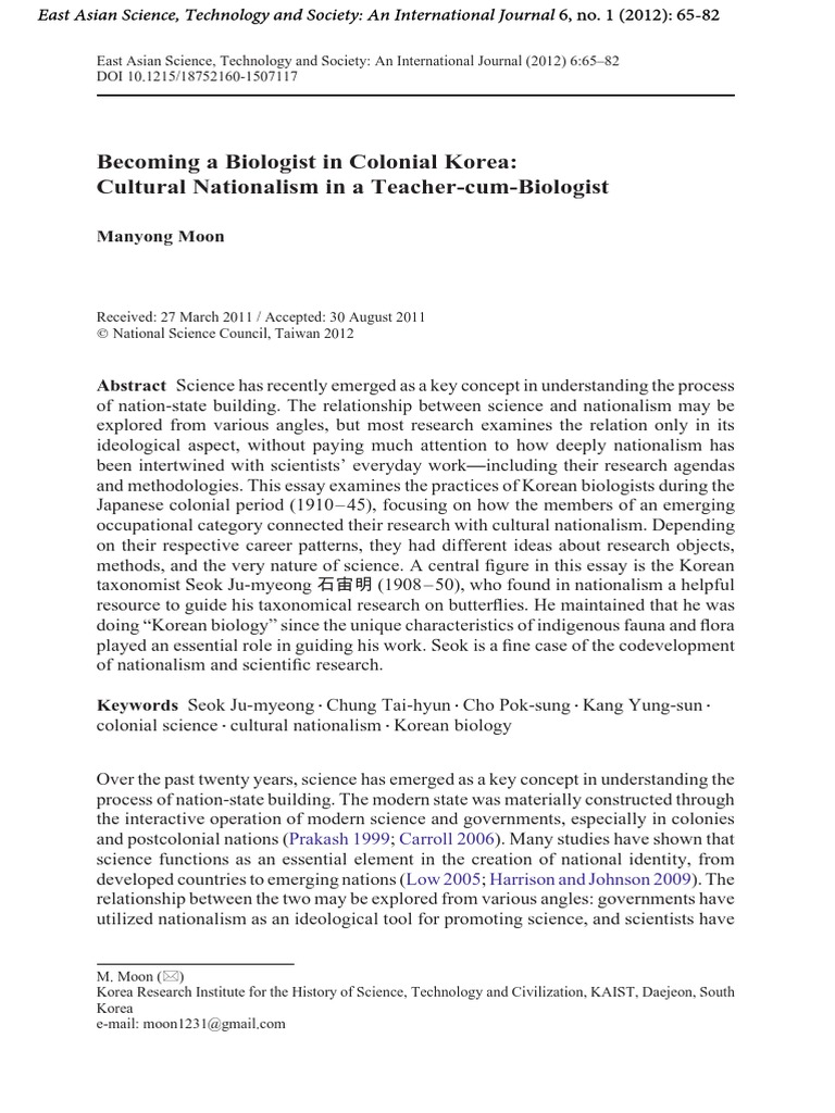 Biology in Colonial Korea | PDF | Korea Under Japanese Rule | Natural ...