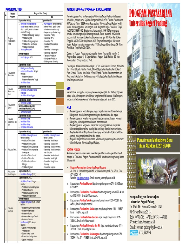 Brosur-Pasca UNP 2015 | PDF