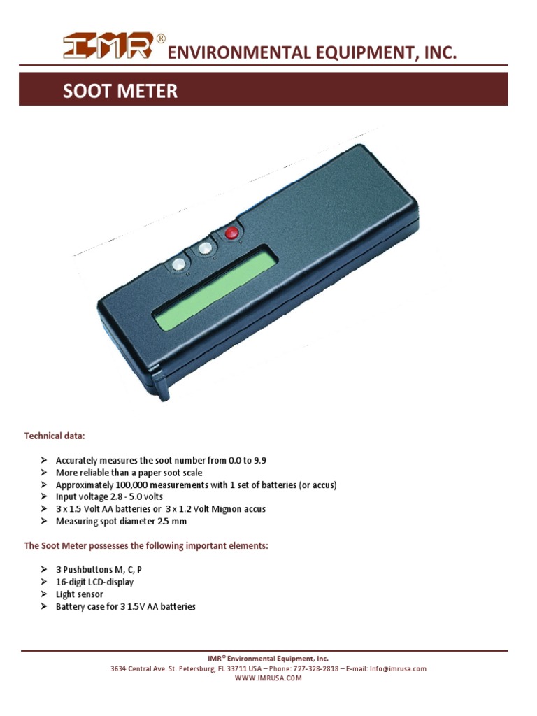 Soot Meter Technical Specifications | PDF | Science & Mathematics ...