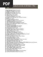 Top 100 English Novels List | PDF | Victorian Literature | Novels