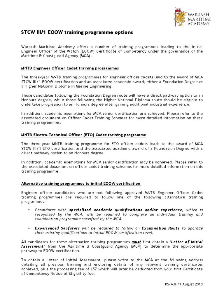 Eoow Route Options Overview | PDF | Apprenticeship | Academic Degree