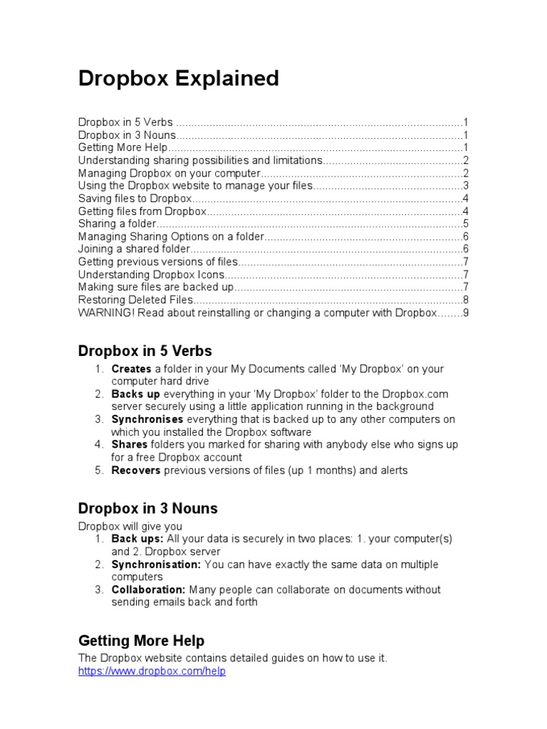 Dropbox Explained | PDF | Web Page | Computer File