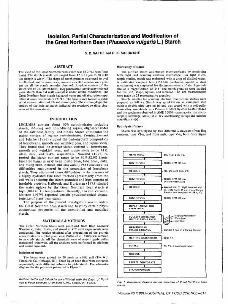 S. K. SATHE D. K. SALUNKHE - Isolation, Partial Characterization and Modification of The Great ...